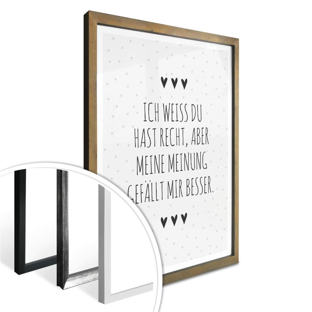 Poster - Ich weiss du hast Recht... - trenddeko.ch
