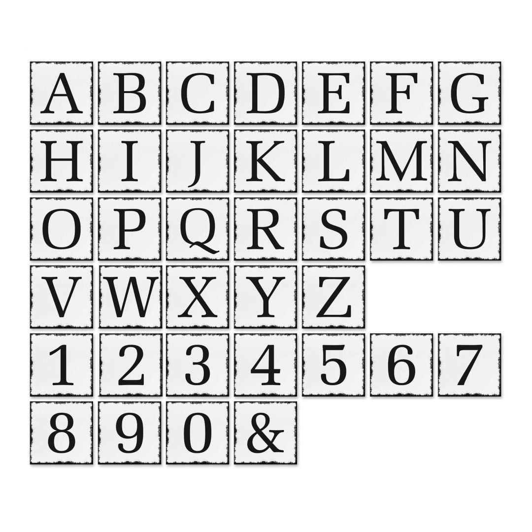 Alu-Dibond Buchstabensteine - Shabby - trenddeko.ch