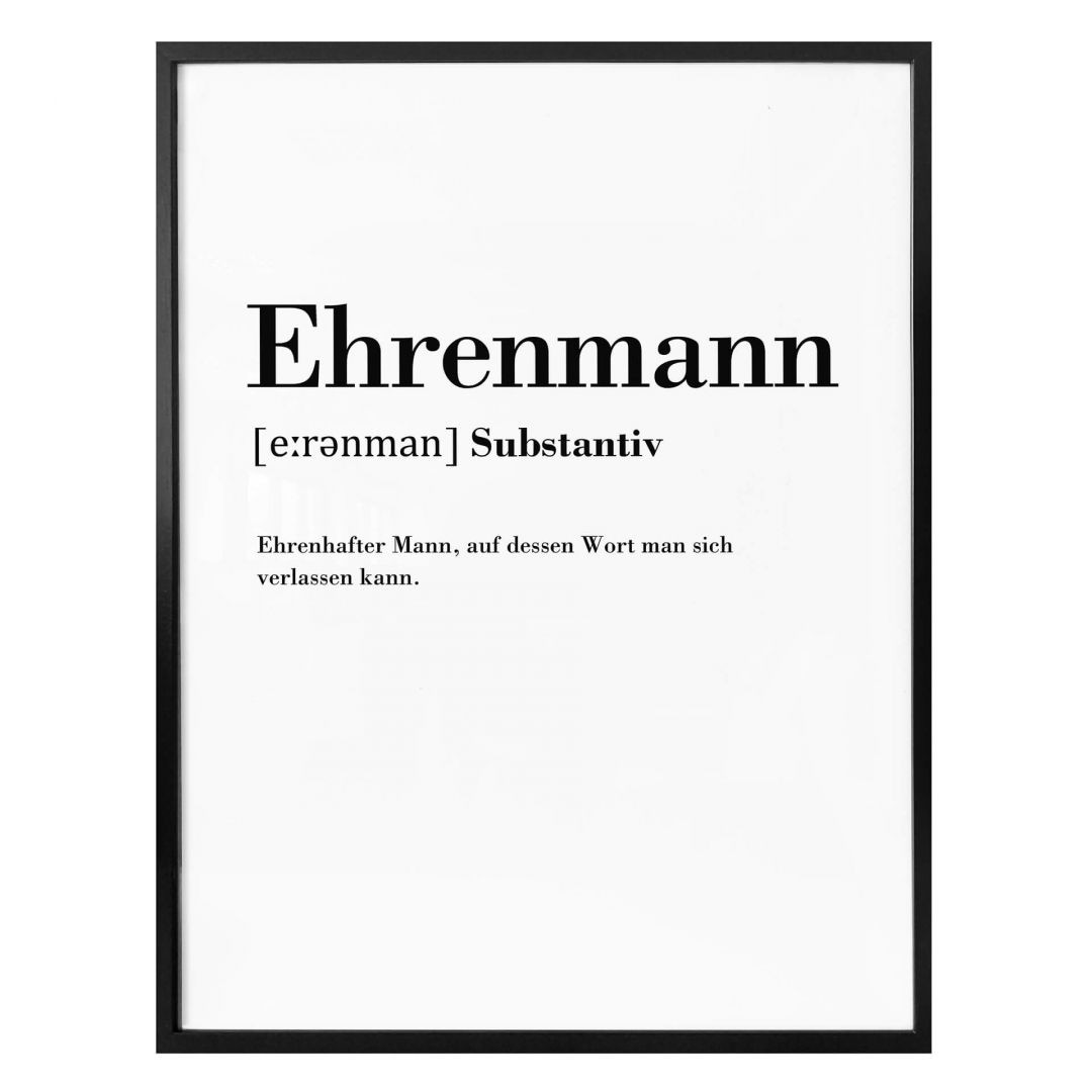 Poster Grammatik - Ehrenmann - trenddeko.ch