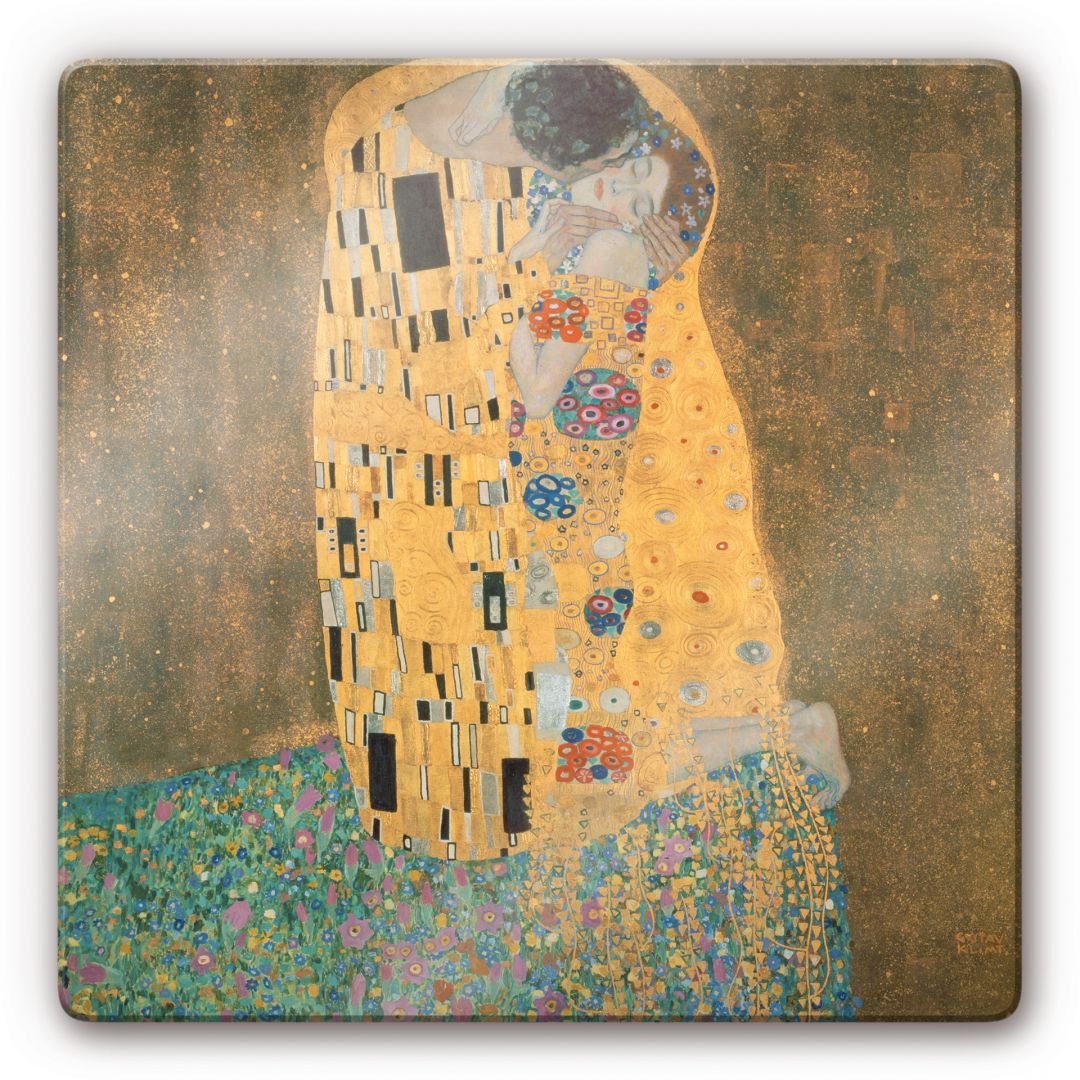 Glasbild Klimt - Der Kuss - trenddeko.ch