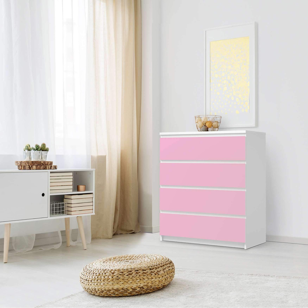 Folie IKEA Malm Kommode 4 Schubladen - Pink Light