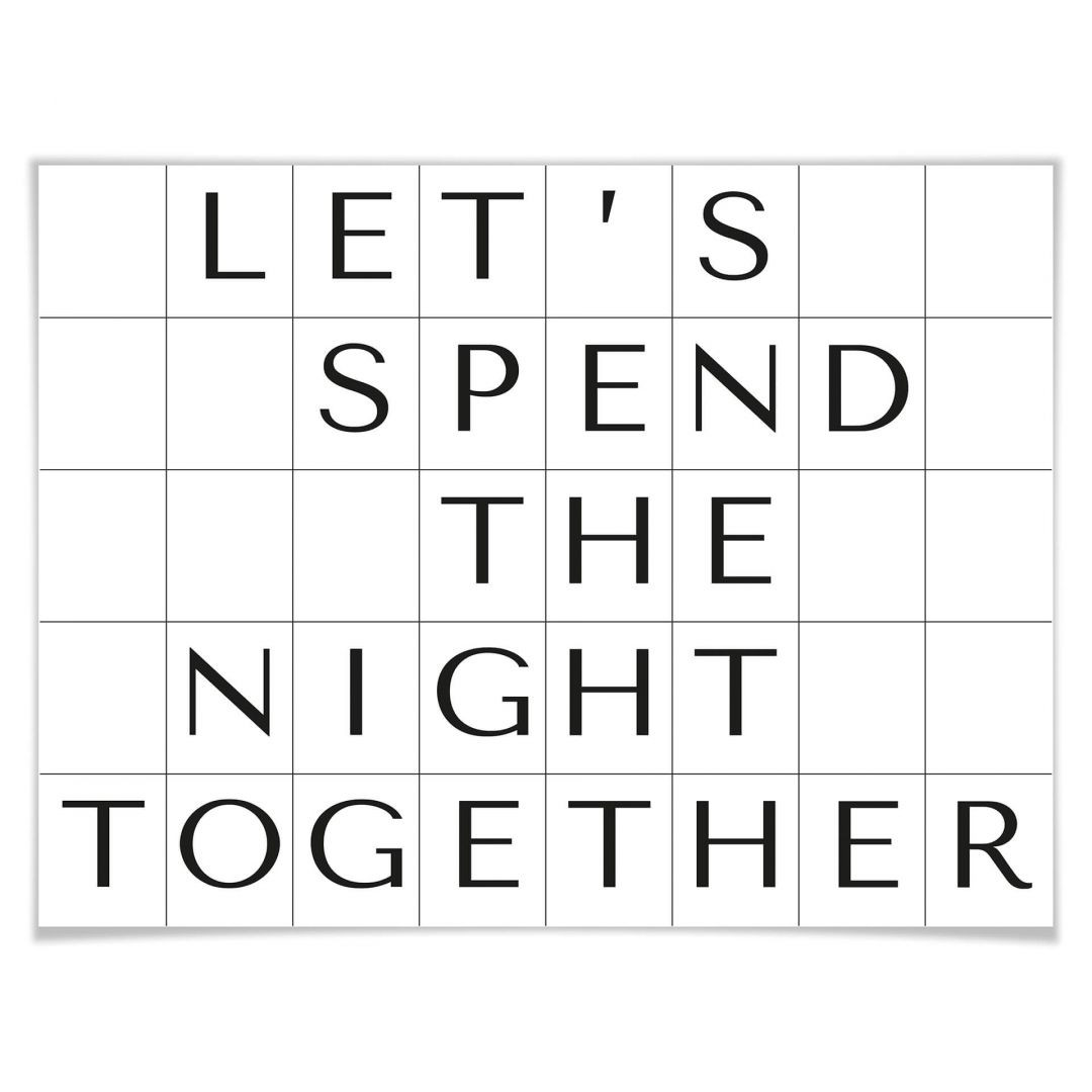 Poster mit Raster - Let's spend the night together