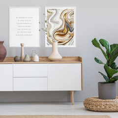 Poster-Set mit Bilderrahmen Ranunkeln (4er Set)