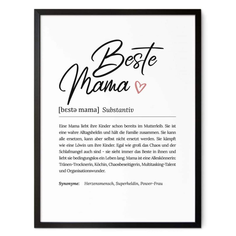 Poster Definition - Beste Mama - trenddeko.ch