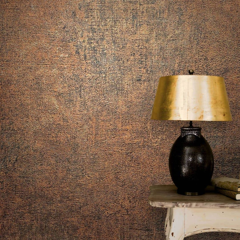 Vliestapete im Rost Optik used-look kupfer Struktur