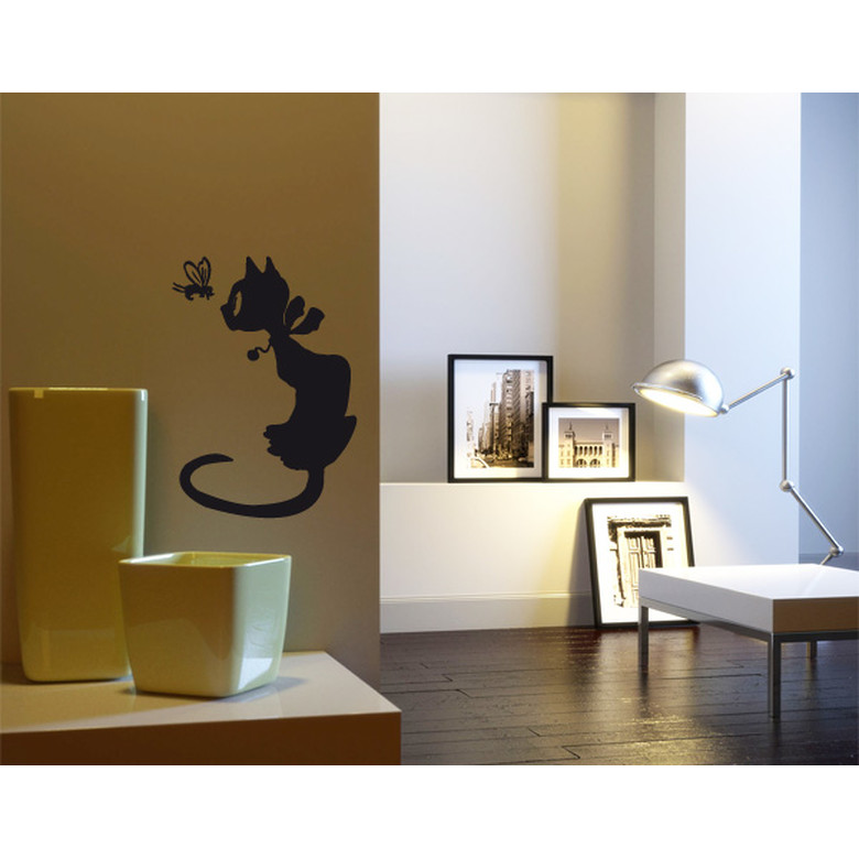 Wandtattoo Katze mit Fliege