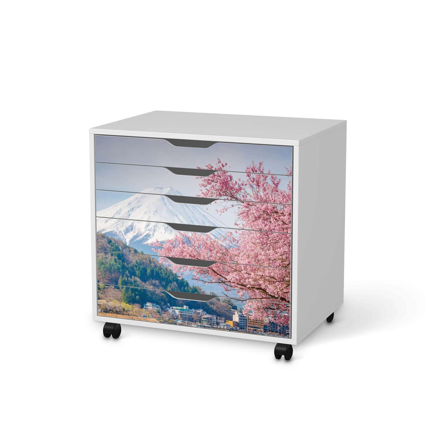 Möbelfolie IKEA Alex Rollcontainer 6 Schubladen - Mount Fuji